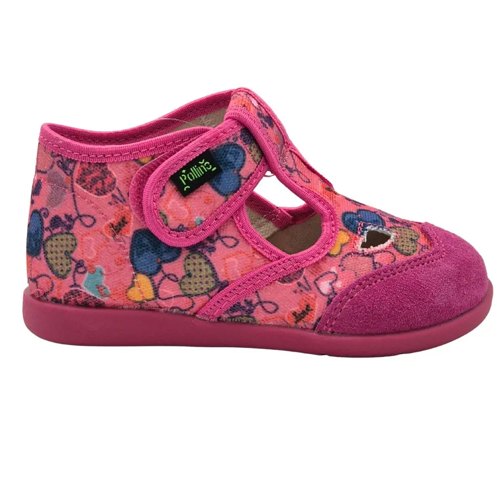 Pollino Patofne za devojčice PR835 ROSA HEARTS, Roze