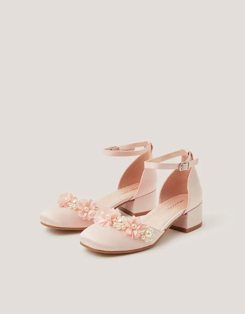 Monsoon Children Cipele za devojčice Pearly Pom Flower, Roze
