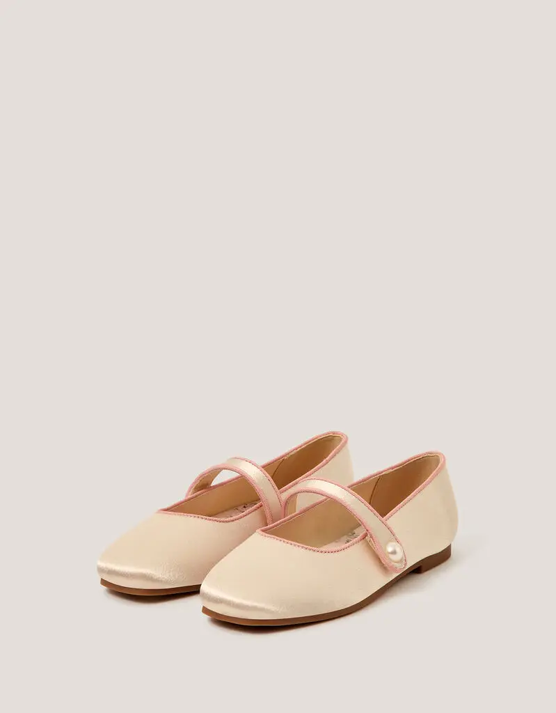 Monsoon Children Baletanke za devojčice Satin Pearl Ballerina, Slonovača