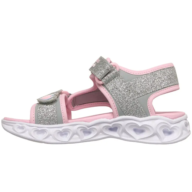 Skechers Sandale za devojčice Heart Lights, Srebrne boje