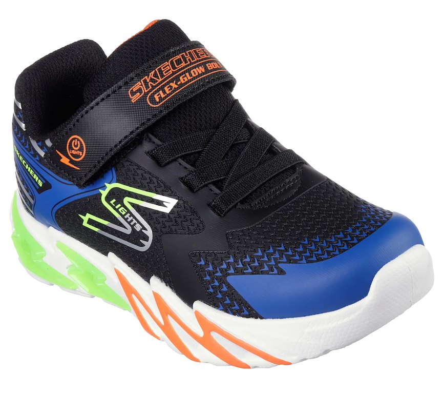 Skechers Patike za dečake Flex-Glow Bolt, 400138L-BKBL, Crne