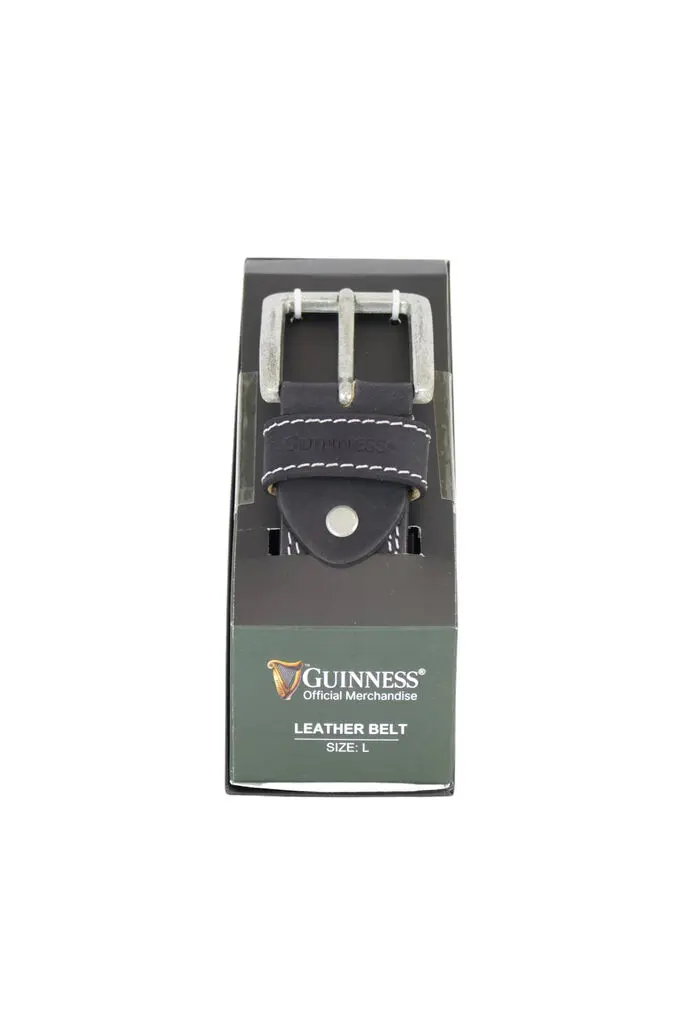 Guinness Muški kaiš BT01, Kožni, Crno-belo