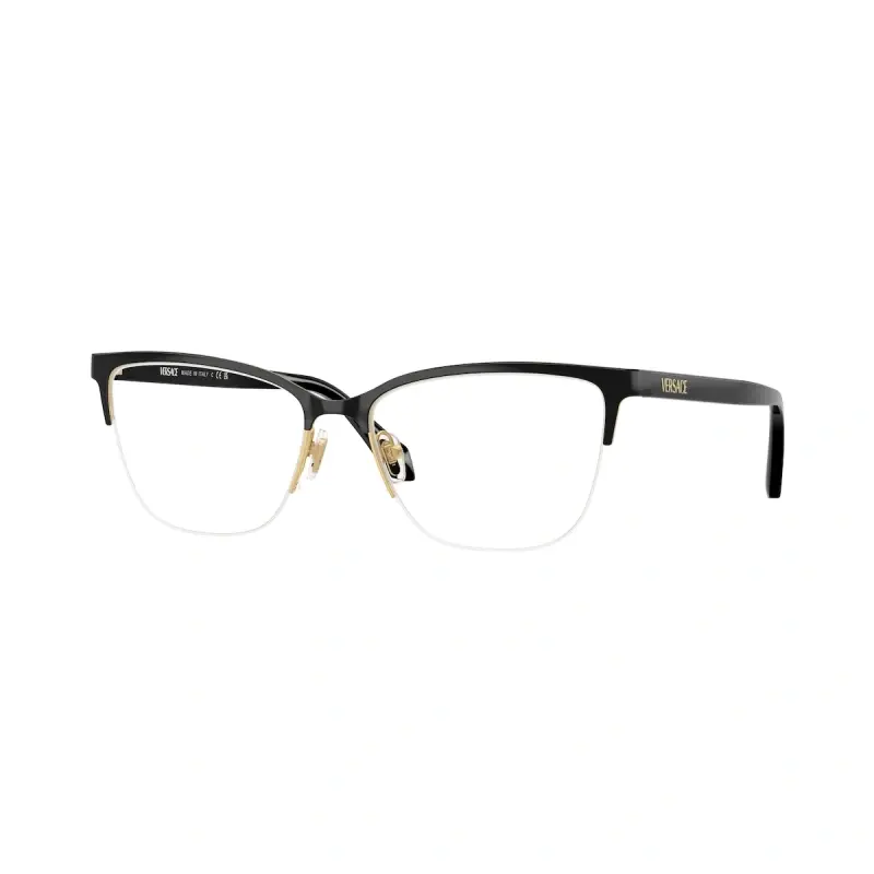 Versace Ženski okvir za dioptrijske naočare 0VE1304 1433, Četvrtaste, Mačkaste, Crni