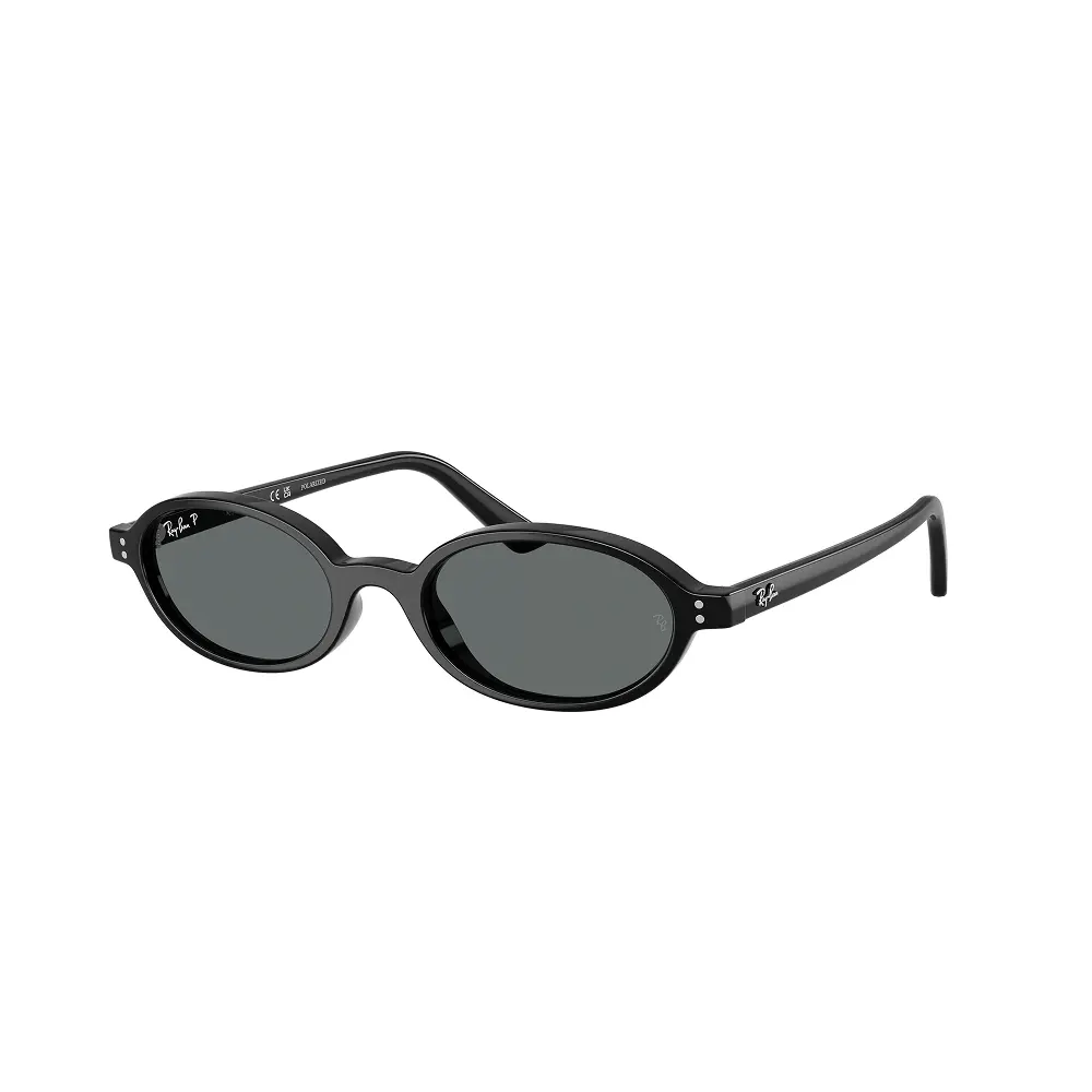 Ray-Ban Sunčane naočare Khal Bio-Based 0RB4472 667781, Ovalne, Polarizovane, Crne
