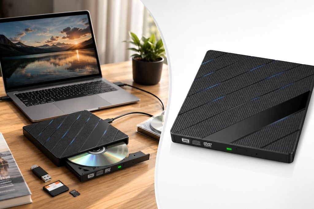 Eksterni DVD uređaj Hubenzo 4in1 – USB hub, SD čitač    4-u-1
