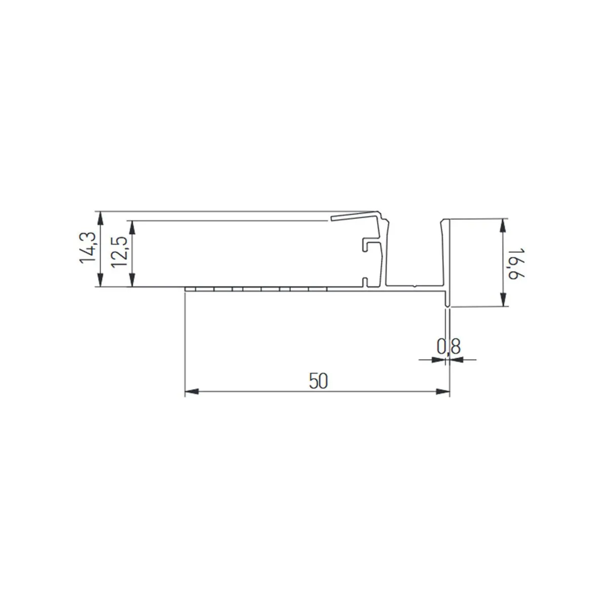 LED GIPS GLAX4,6 plaf.90* AL3m