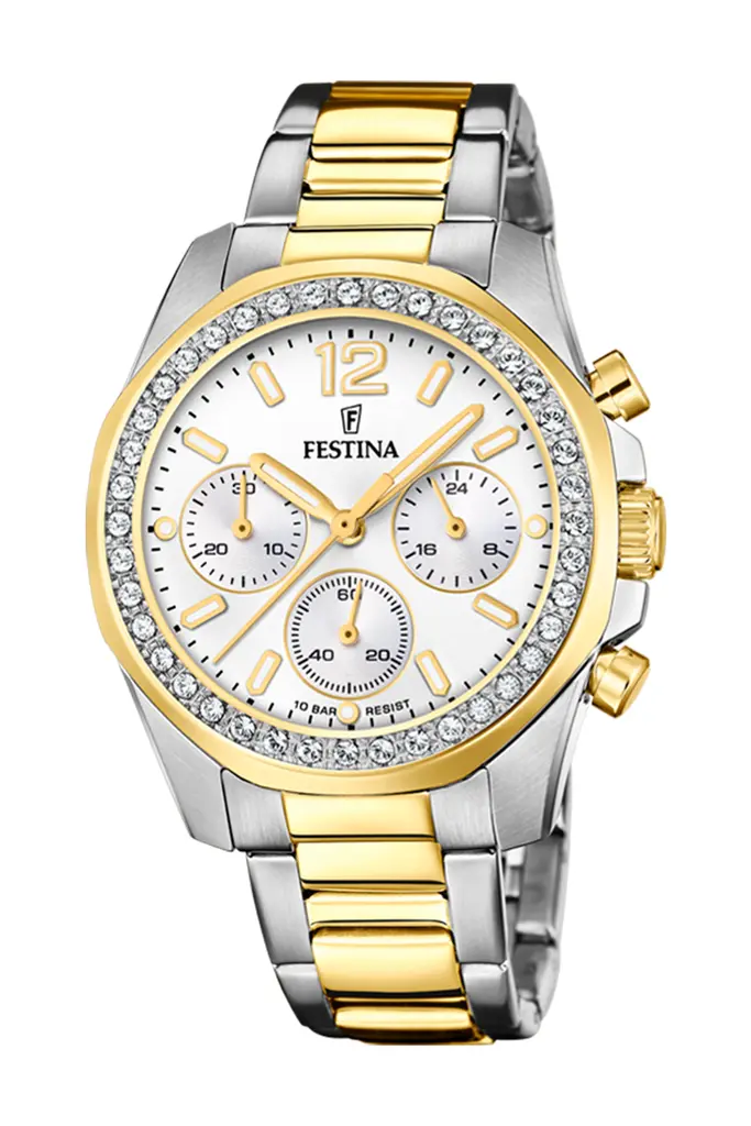 Festina Ženski hronograf sat sat, Srebrno-zlatne boje