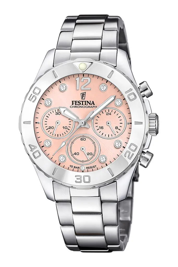 Festina Ženski hronograf sat sat, Roze-srebrne boje