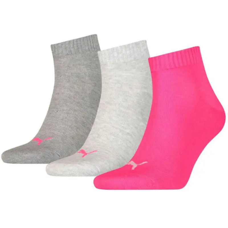 Puma Ženske čarape QUARTER PLAIN 3/1 sive, svetlosive i, Roze