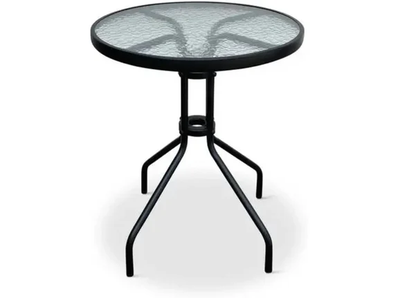 Elegantni baštenski sto, metal staklo, 60x71cm