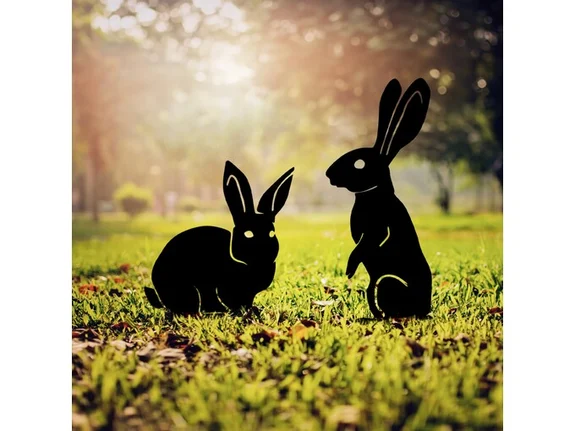 Evila Originals Dekorativna baštenska figura Set (2 Pieces) RaAbbits 01