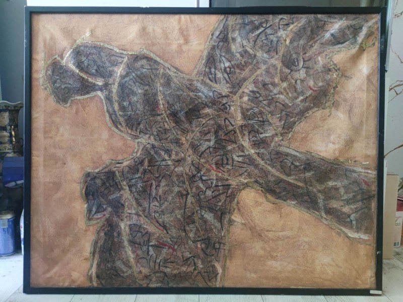 MARK BURAKOWSKI - Veliko ulje na platnu PTICA 111x90 cm