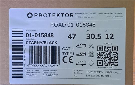 PROTEKTOR radne cipele duboke i plitke br47