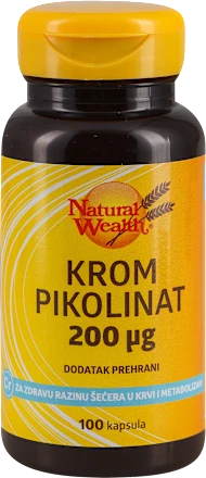 Natural Wealth
HROM PIKOLINAT 200μg kapsule, 100 kom
Dodatak ishrani