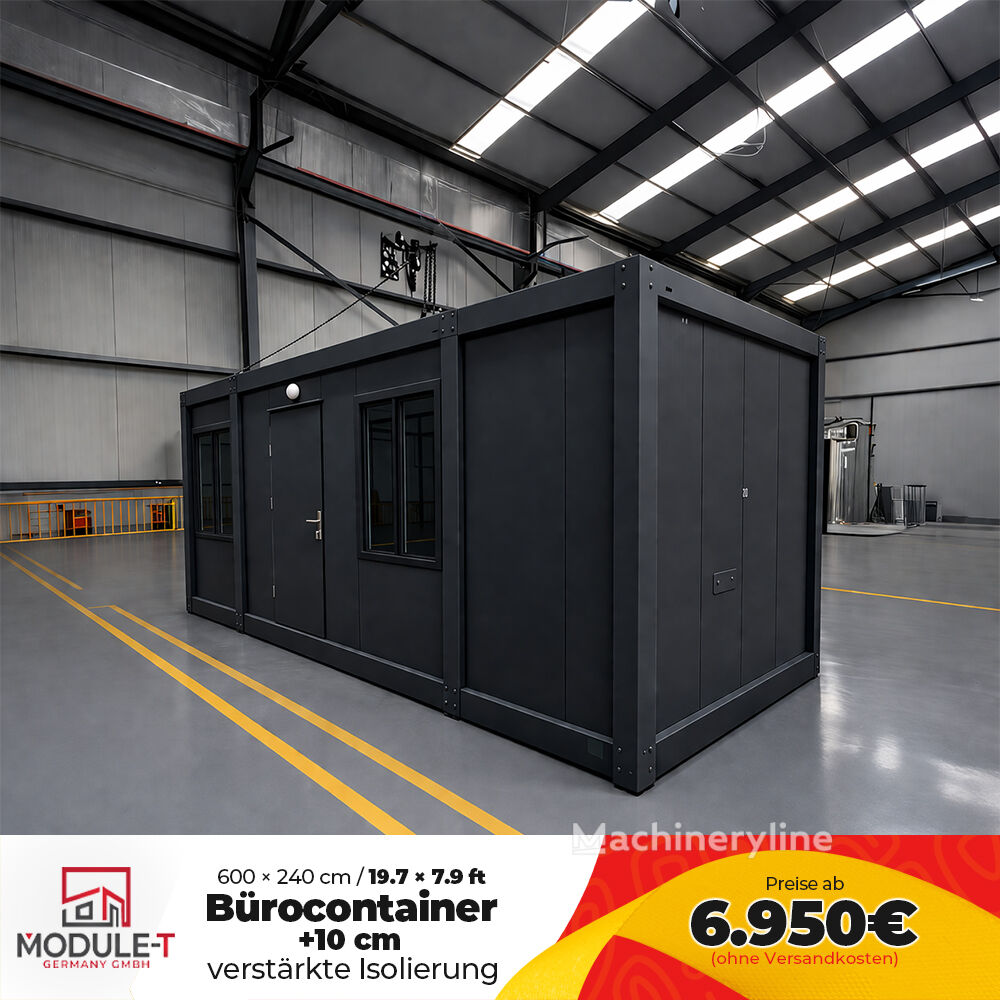 Novi Module-T Bürocontainer kaufen – isoliert in Schwarz, 600 × 240 cm | NEU stambeno-poslovni kontejner