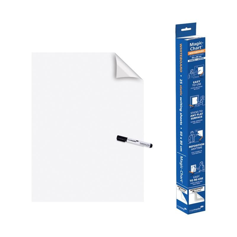 Folija Bela Tabla U Rolni 60x80cm+marker Magic-Chart Pk25 Legamaster 7-159100 Blister