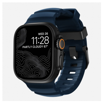 Narukvica za Apple watch Nomad Rocky Point black Atlantic blue 44/ 45/ 46/ 49 mm