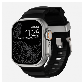 Narukvica za Apple watch Nomad Rocky Point natural Carbon black 44/ 45/ 46/ 49 mm