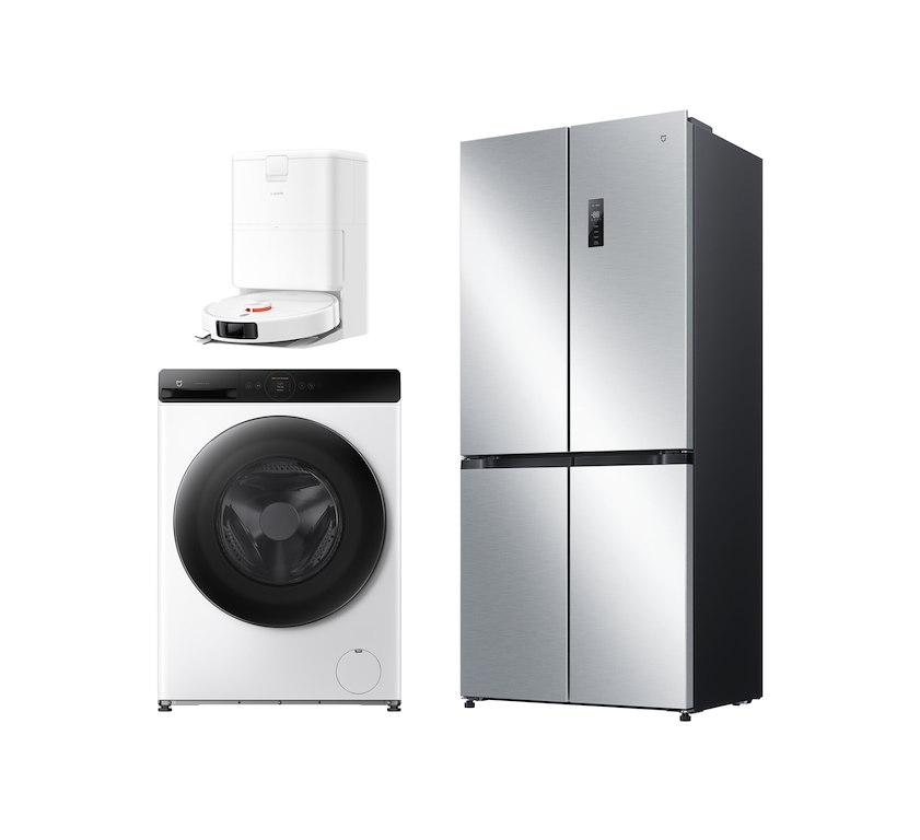 Mijia Frižider Cross Door 502L + Mijia mašina za pranje i sušenje veša Pro 9kg + Xiaomi Robot usisivač Mop H50 Pro