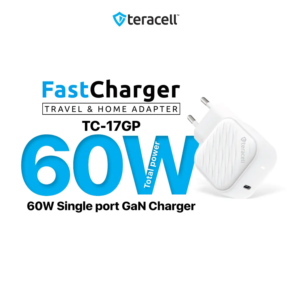 Kucni punjac Teracell Evolution TC-17GP,GaN,PPS,PD 3.0,60W beli CE