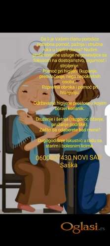 NEGOVATELJICA SA SERTIFIKATOM NUDIM USLUGE NEGE KORISNIKA,KAO I USLUGE SPREMANJA STANOVA i KANCELARIJA...NE RADIM 24H NEGE. SAMO NOVI SAD