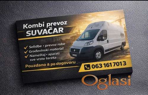 Kombi prevoz na relaciji cele srbije, sa radnicima i bez.