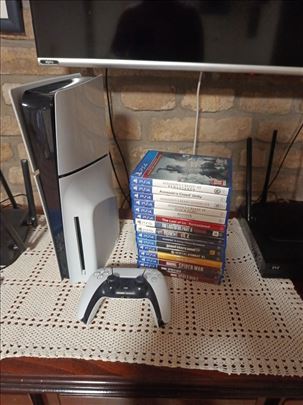 PlayStation 5 slim disk verzija 1TB + 15 igara
