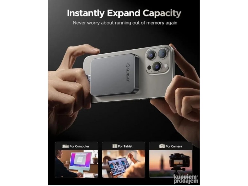ORICO 512GB Magnetni Eksterni SSD USB-C 2000MB-s K20