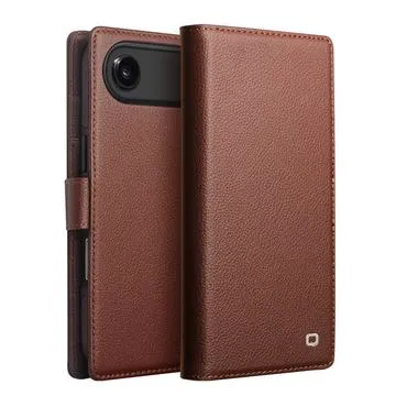 IPHONE AIR QIALINO 2-IN-1 DETACHABLE WALLET LEATHER CASE - MAGSAFE COMPATIBLE - BROWN