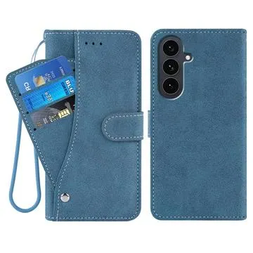 SAMSUNG GALAXY S26+ ELEGANT RETRO WALLET CASE WITH ROTATING CARD HOLDER - BLUE