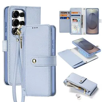 SAMSUNG GALAXY S26 ULTRA DUX DUCIS LAWA WALLET LEATHER CASE W. MAGNETIC COVER - BABY BLUE