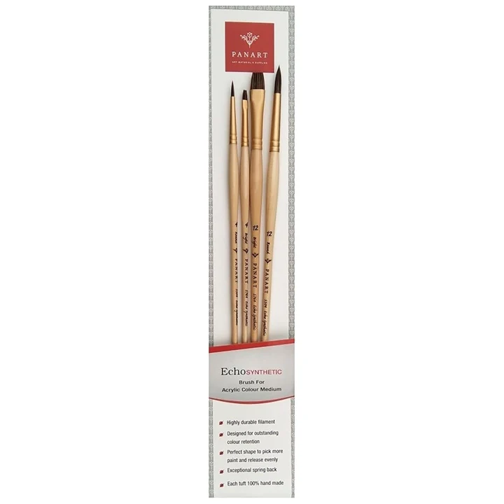 PanArt ES-03 Set okruglih i ravnih četkica, 4 kom.