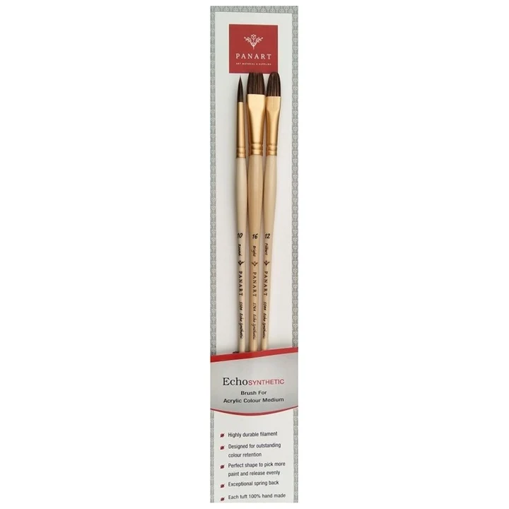 PanArt ES-06 Set četkica - okrugle, ravne i fibert, 3 dela