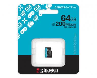 KINGSTON Memorijska kartica U3 V30 microSDXC 64GB Canvas Go Plus 200MB/s A2 SDCG4/64GBSP