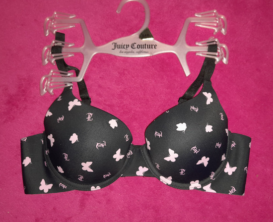 Juicy Couture crni,roze push up 75B NOVO!%