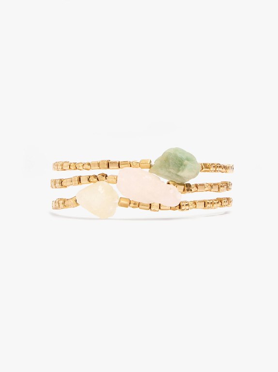 SET OF ELASTIC BRACELETS WITH STONES
