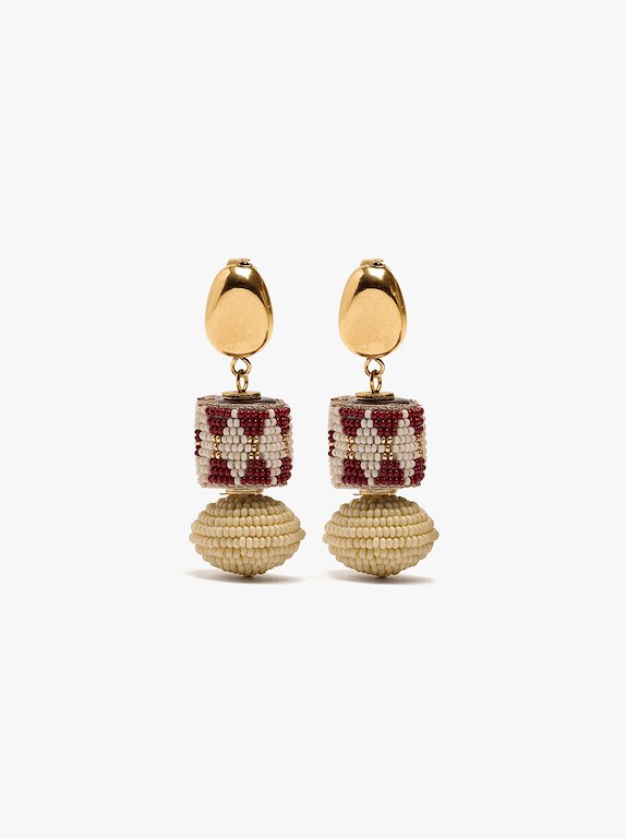 LONG EARRINGS WITH GLASS BEADS