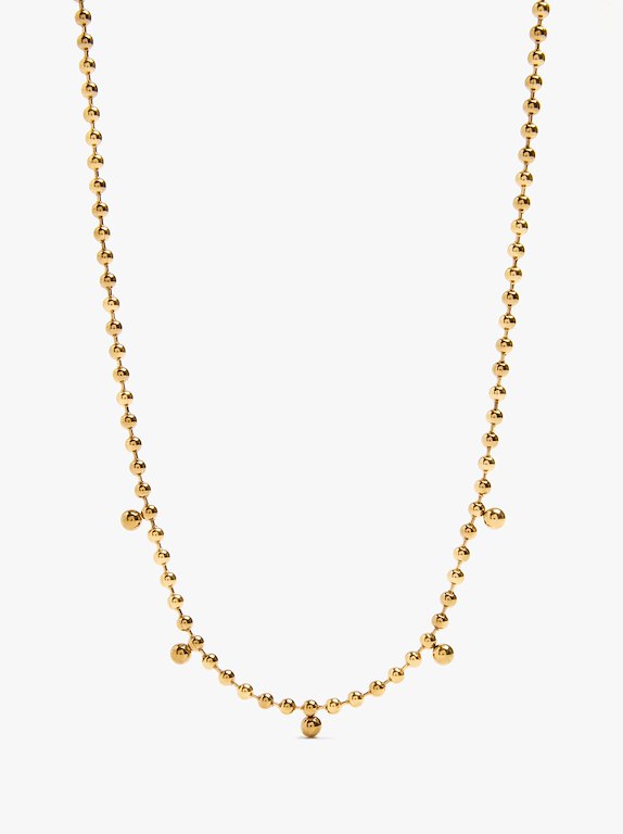 SHORT NECKLACE WITH MINI SPHERES - STAINLESS STEEL