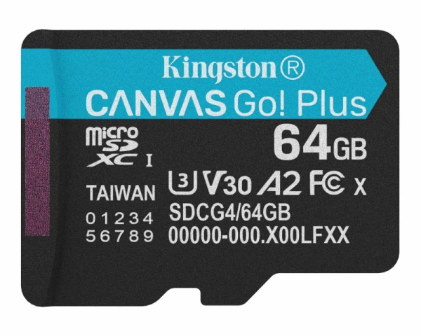KINGSTON Memorijska kartica U3 V30 microSDXC 64GB Canvas Go Plus 200MB s A2 SDCG4 64GBSP