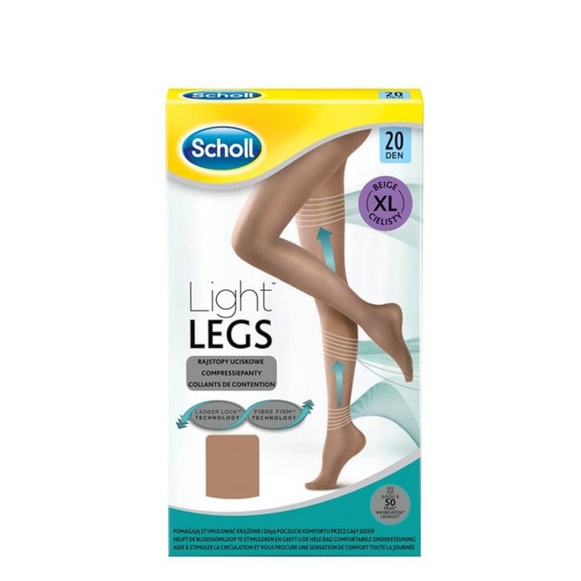 SCHOLL LIGHT LEGS 20DEN bež čarape, veličina XL