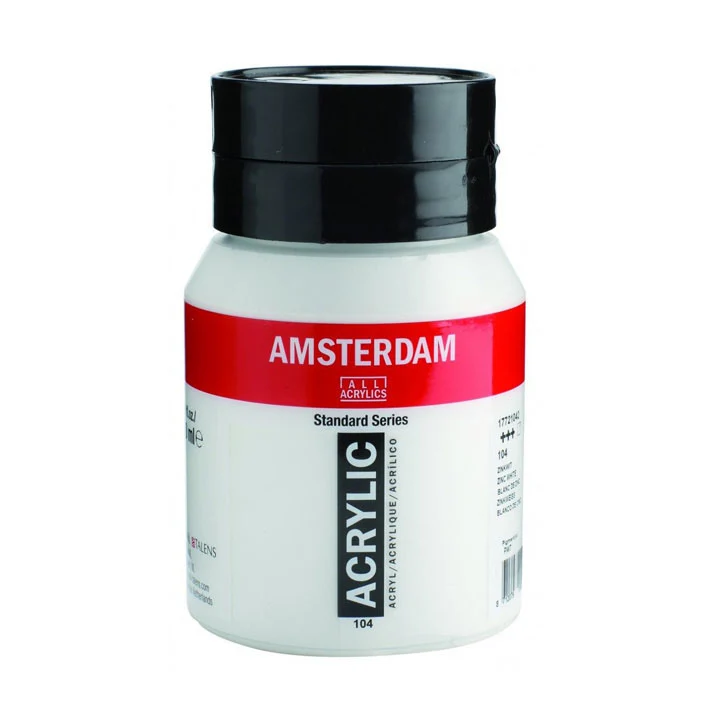 Akrilna boja Amsterdam Standard Series 500 ml – 104 Cink bela