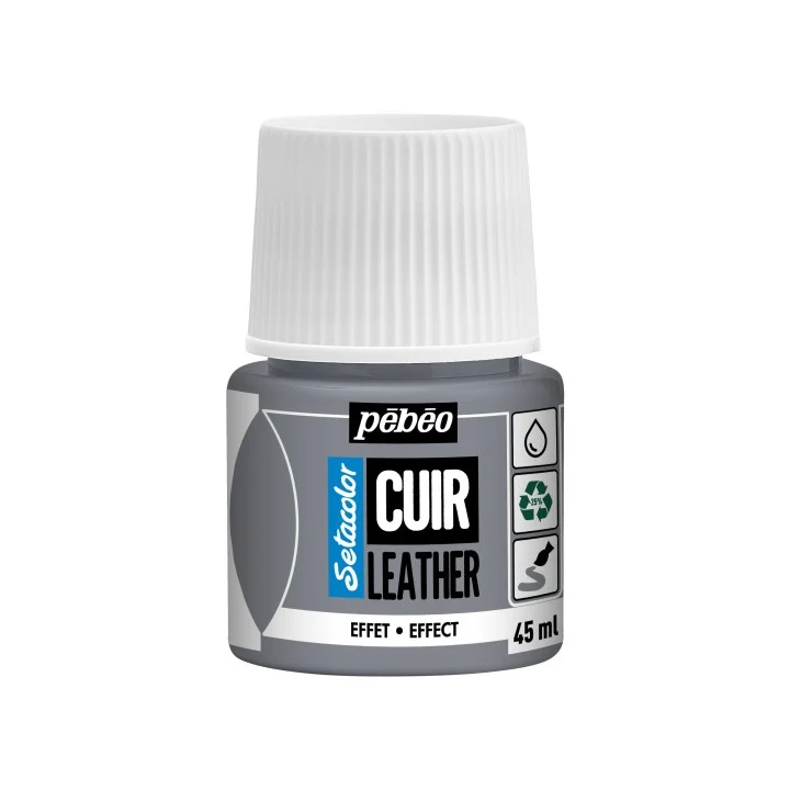 Boja za kožu Pebeo Setacolor effect 45 ml – metalik srebro