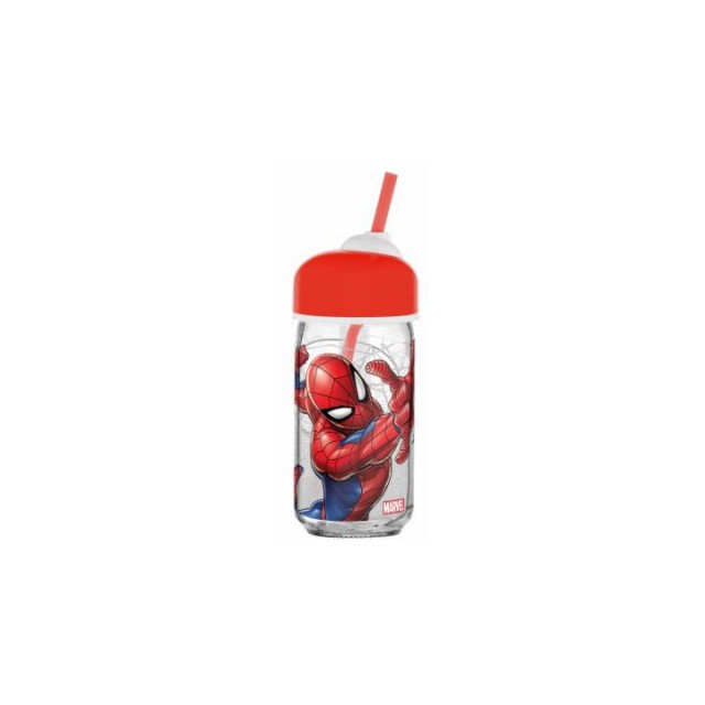 DISNEY staklena flašica sa slamčicom, 370ml