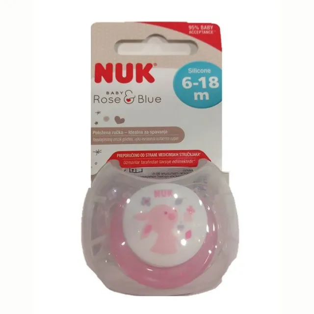 NUK ROSE BOX silikonska varalica 6-18m, 1kom
