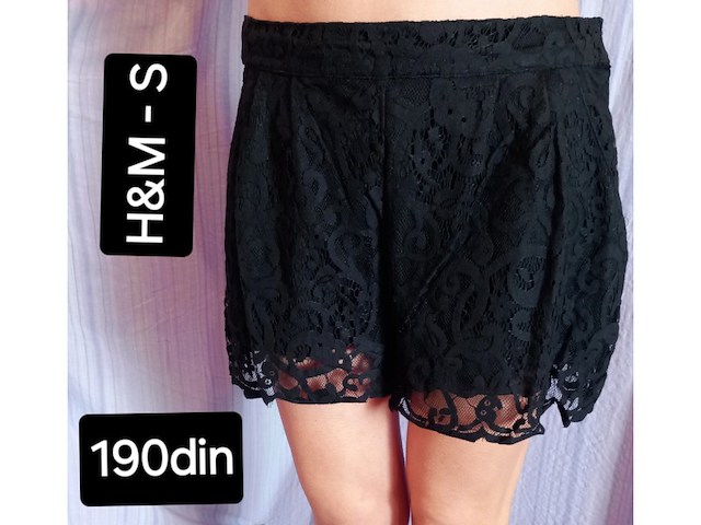 H&;M šorts čipkani crni S/36