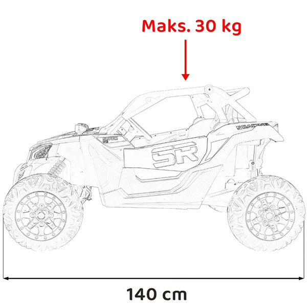 Auto na akumulator Džip UTV 12V7ah MB5604 crvena boja 604808
