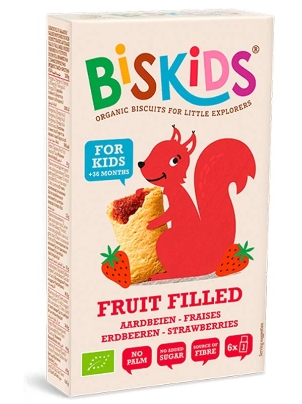 Organski Biskvit Punjen Filom od Jagoda Biskids 120g