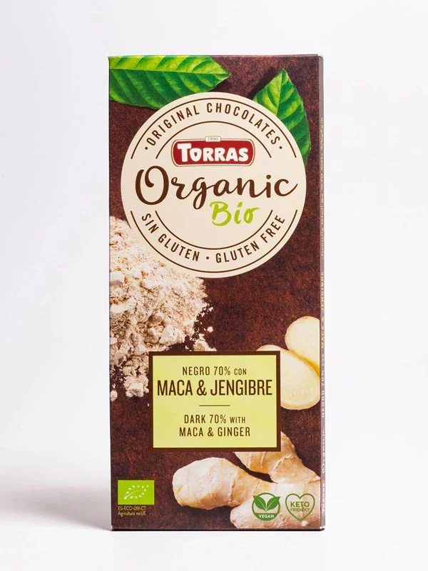 Organska Tamna Čokolada Sa Maca i Đumbir Torras 100g