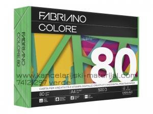 FABRIANO Colore A4 80g papir u boji 500L Verde