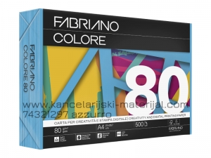 FABRIANO Colore A4 80g papir u boji 500L Azzurro
